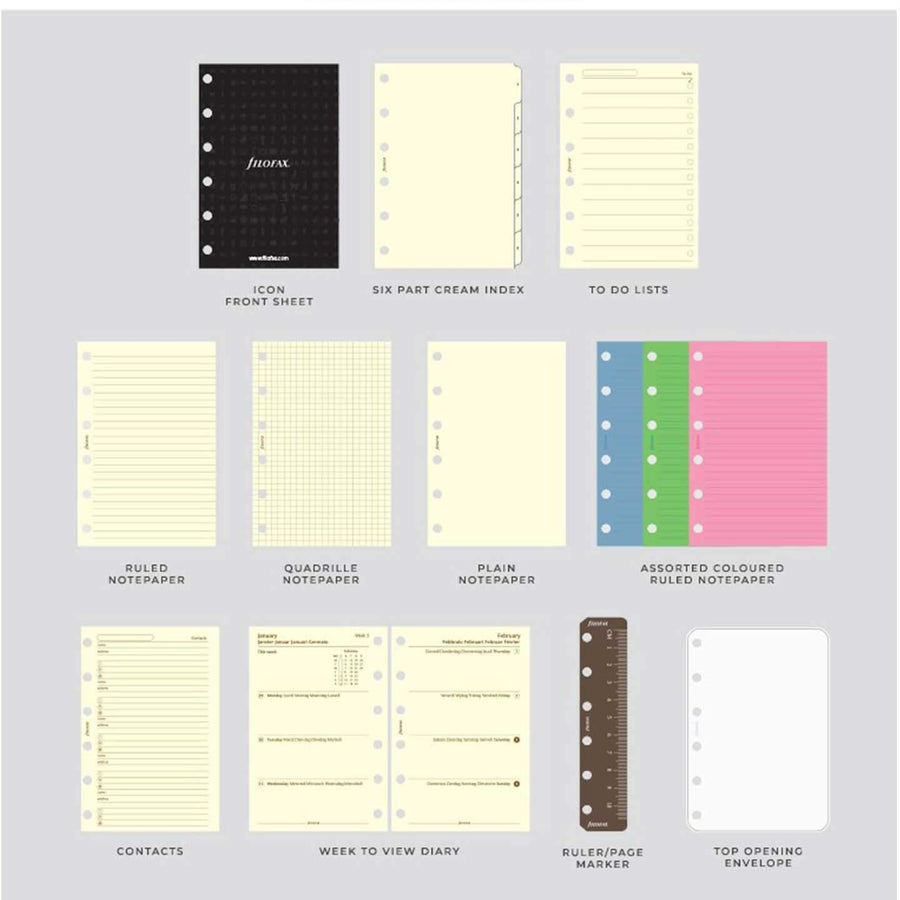 Filofax Classic Croc Pocket Silver Mist Leather Organizer Agenda ...