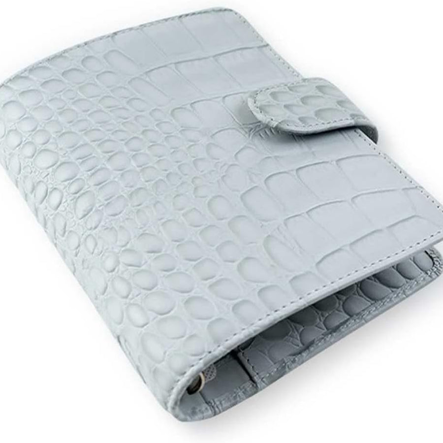Filofax Classic Croc Pocket Silver Mist Leather Organizer Agenda ...