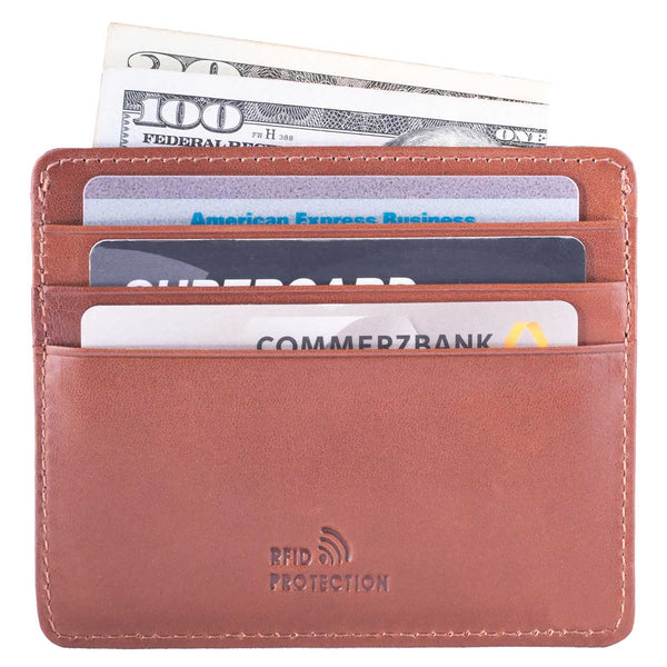 Ultra Slim Mens Leather Credit Card Holder Wallet - DiLoro Leather