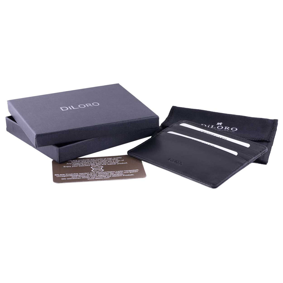 Ultra Slim Mens Leather Credit Card Holder Wallet - DiLoro Leather