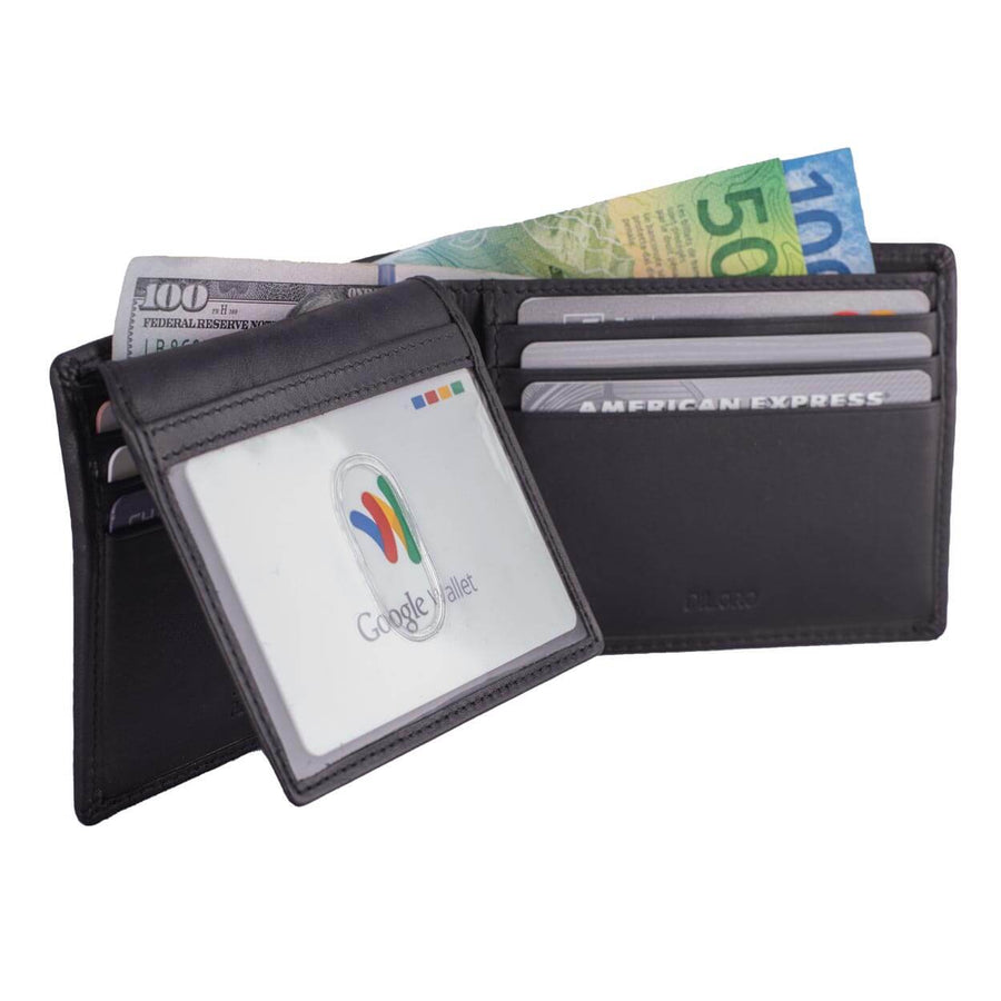 Double-Sided ID Window Bifold Wallet | Genuine Napa Leather | RFID ...