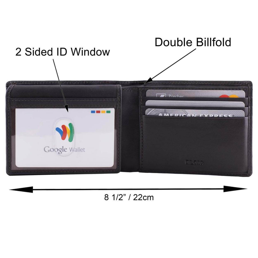 Double-Sided ID Window Bifold Wallet | Genuine Napa Leather | RFID ...